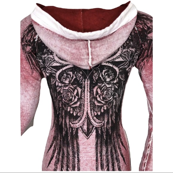 Affliction | Sweaters | Affliction Womens Hoodie Sweat Shirt Top ...